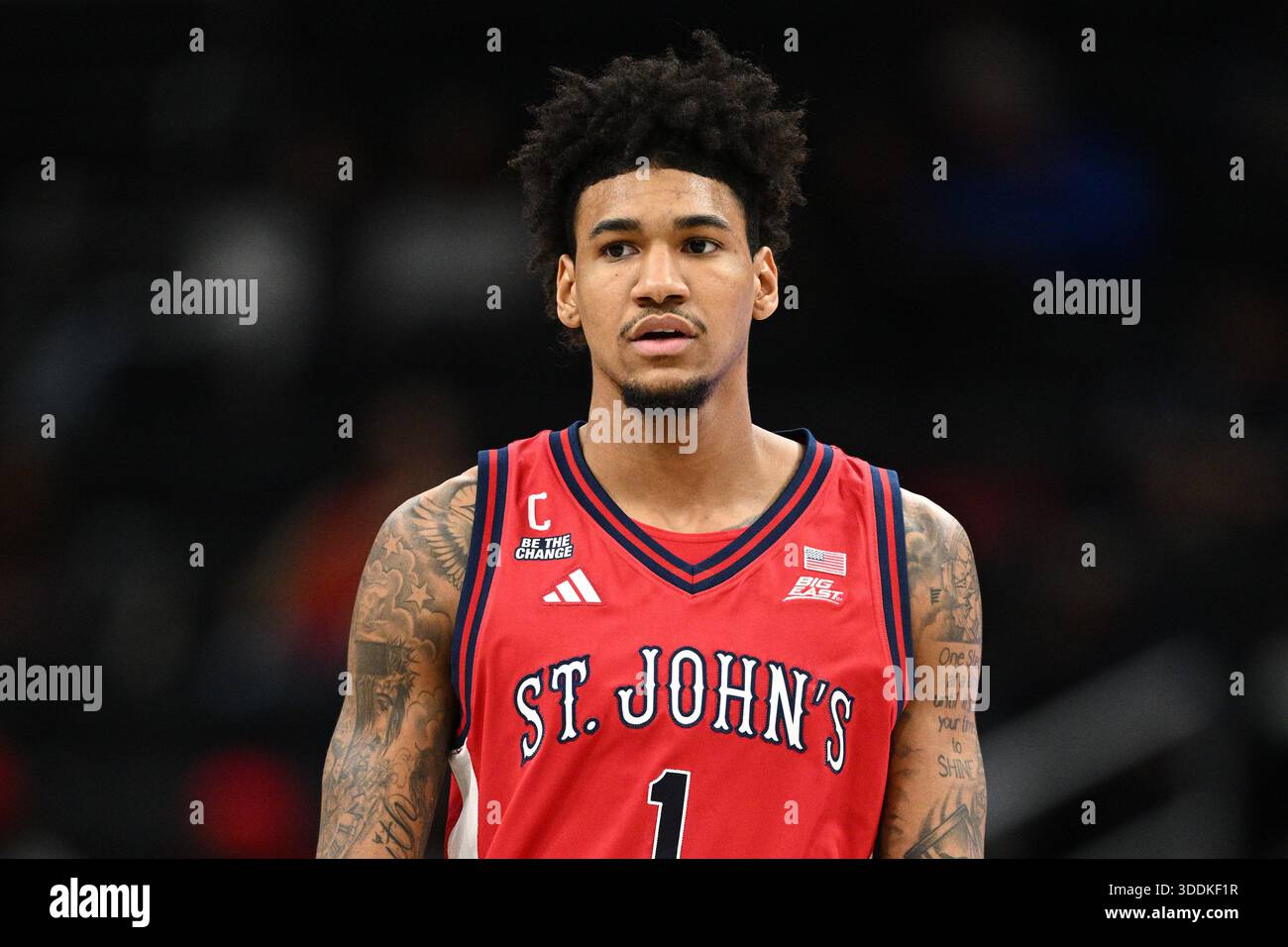 St. John's forward Dillon Mitchell (1) in action during the second half ...