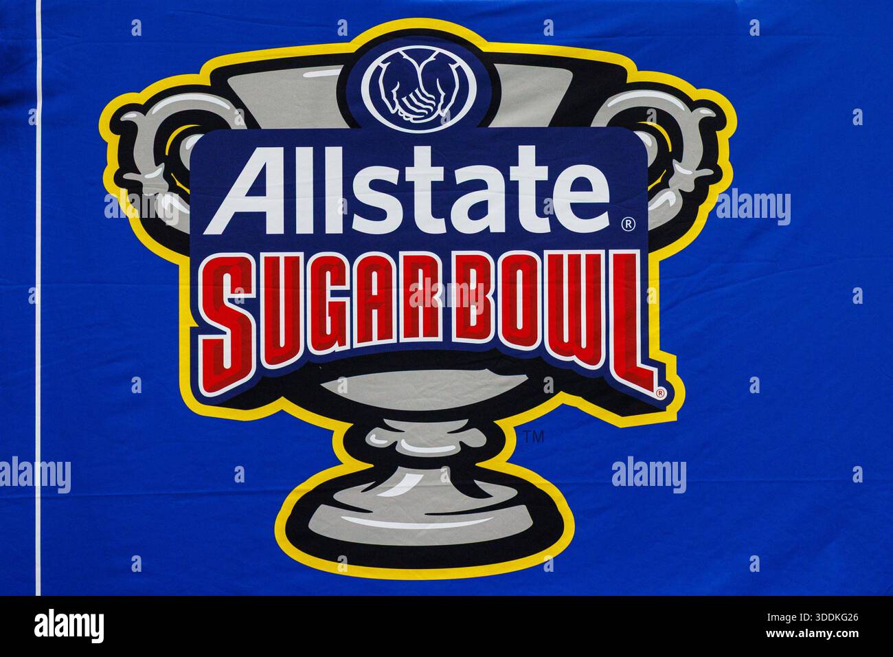 January 01, 2026: A general view of Allstate Sugar Bowl logo prior to ...