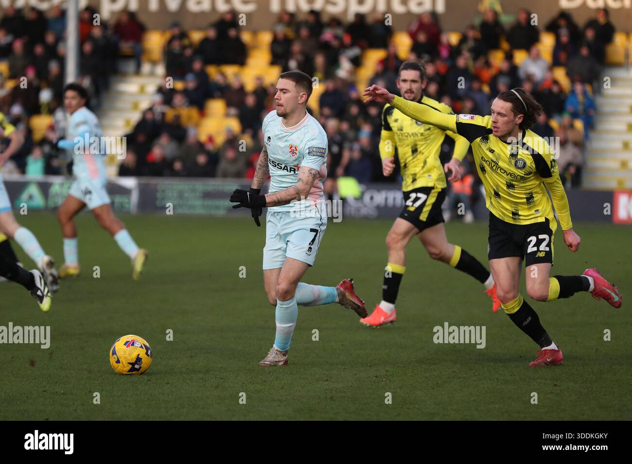 Harrogate, UK, 1st January, 2026. X during the EFL Sky Bet League Two ...