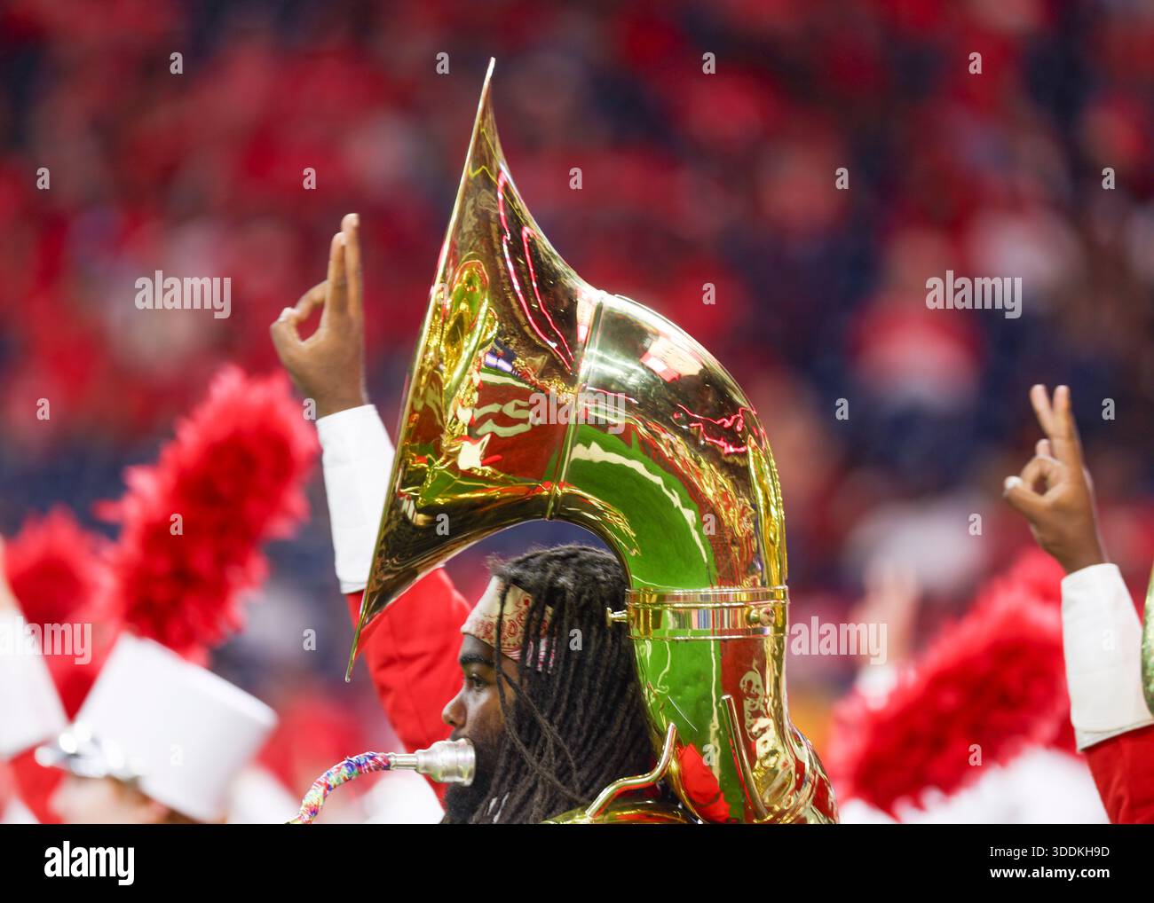 HOUSTON, TX - DECEMBER 27: Houston Cougars marching band performs on ...