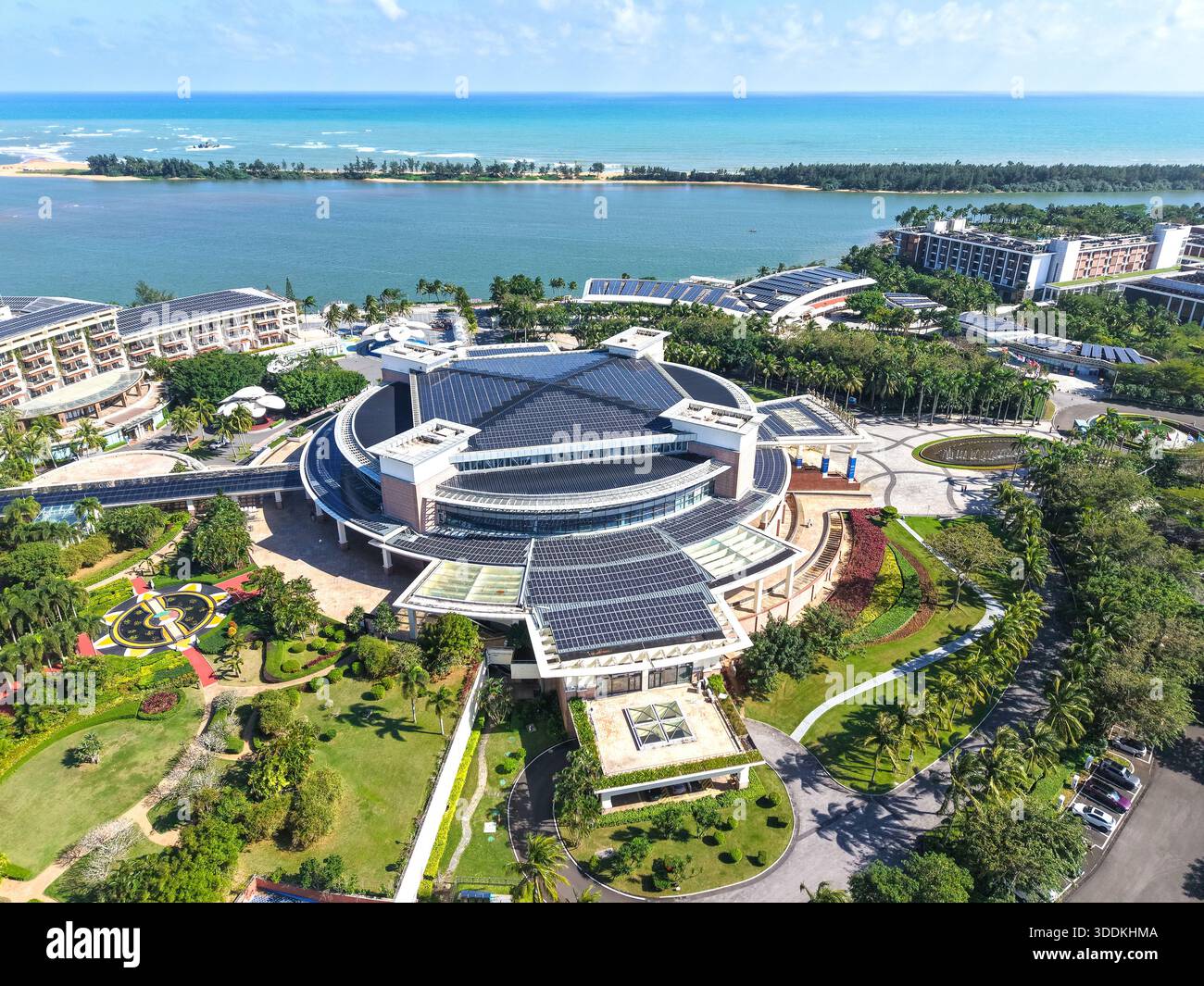 QIONGHAI, CHINA - DECEMBER 21, 2025 - Aerial view of the Boao Forum for ...