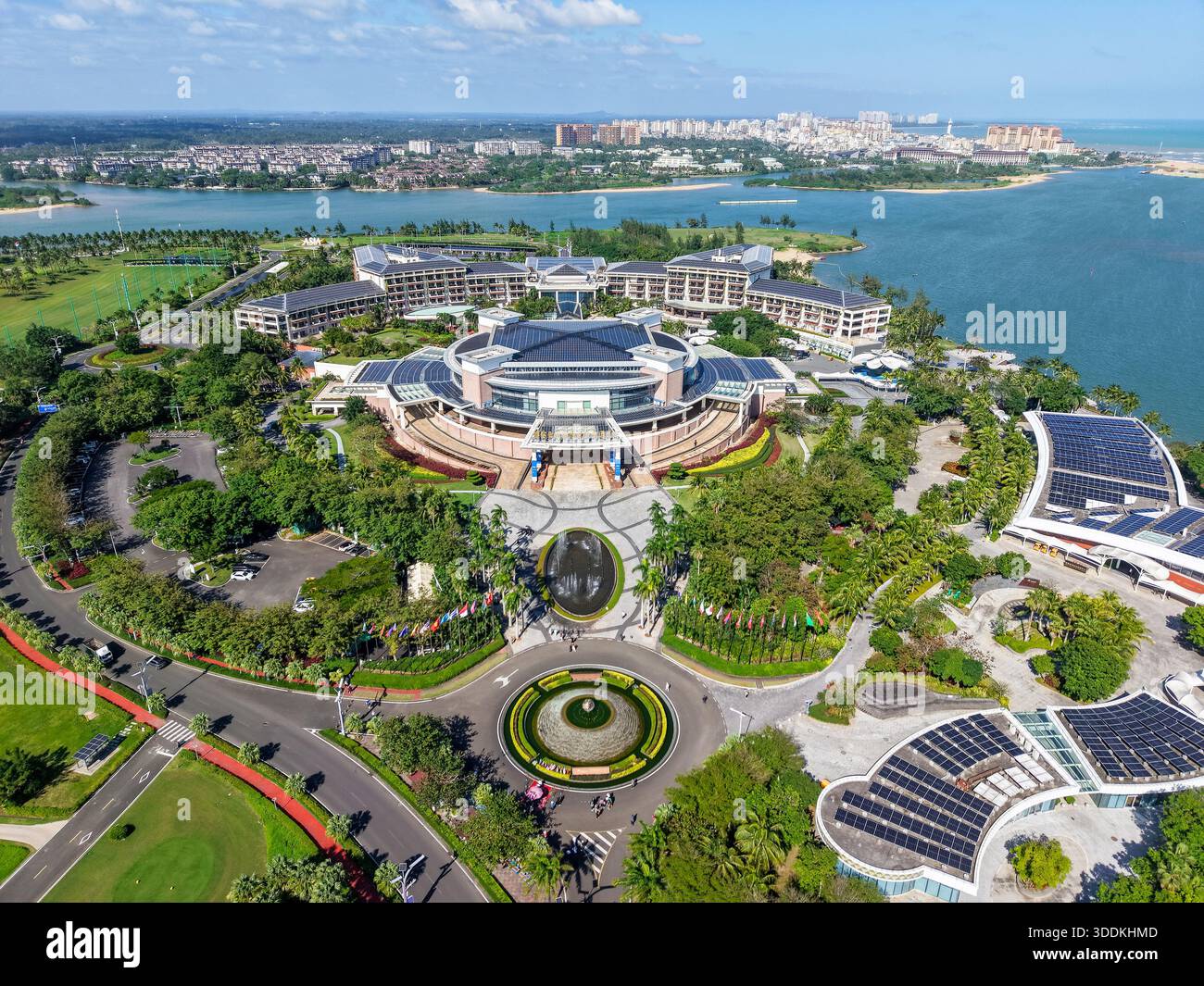 QIONGHAI, CHINA - DECEMBER 21, 2025 - Aerial view of the Boao Forum for ...