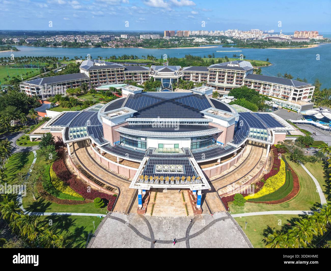 QIONGHAI, CHINA - DECEMBER 21, 2025 - Aerial view of the Boao Forum for ...
