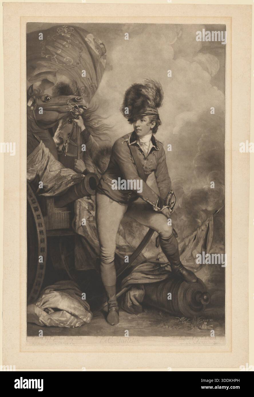 Portrait of Lieutenant Colonel Sir Banastre Tarleton depicted in ...