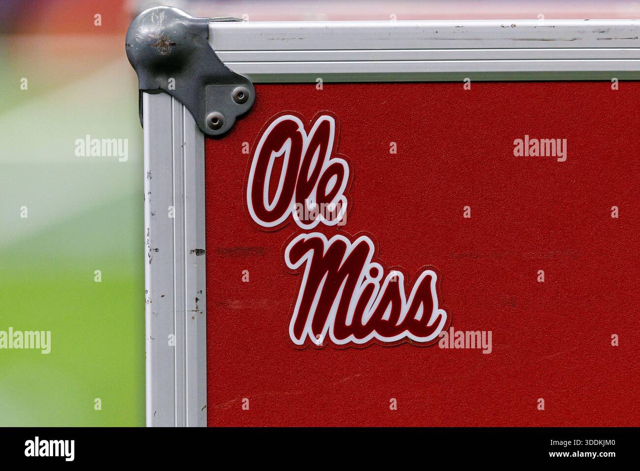 January 01, 2026: A general view of Ole Miss logo prior to NCAA ...