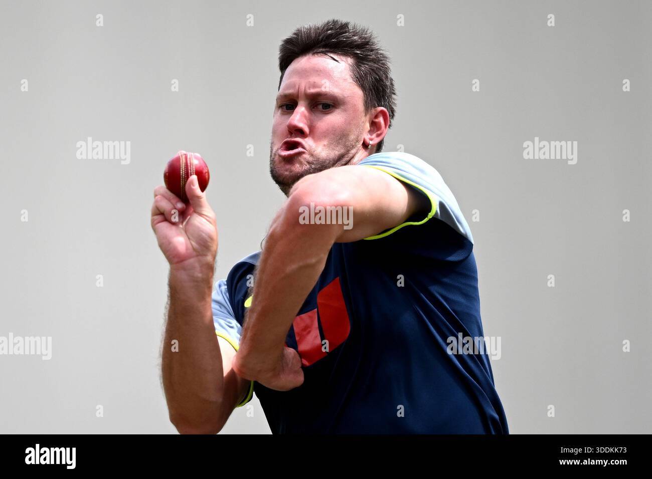 Beau Webster bowls in the nets during an Australian Cricket team ...