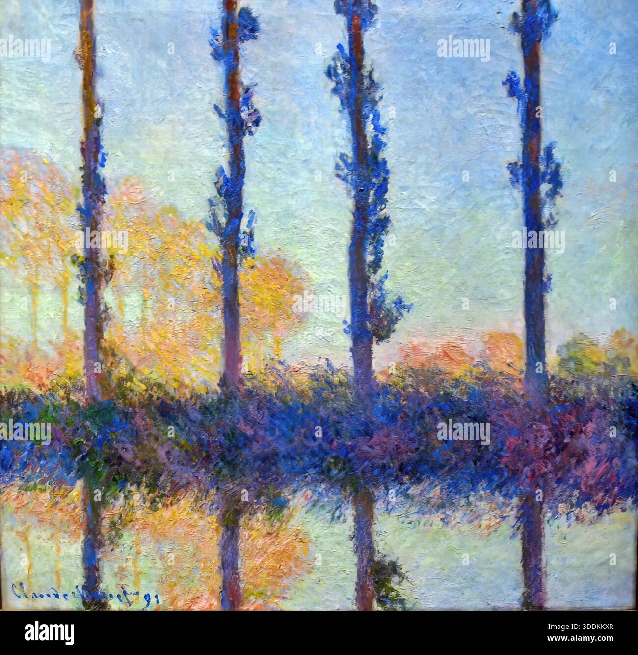 The Four Trees Claude Monet 1891 oil on canvas rural landscape Stock ...