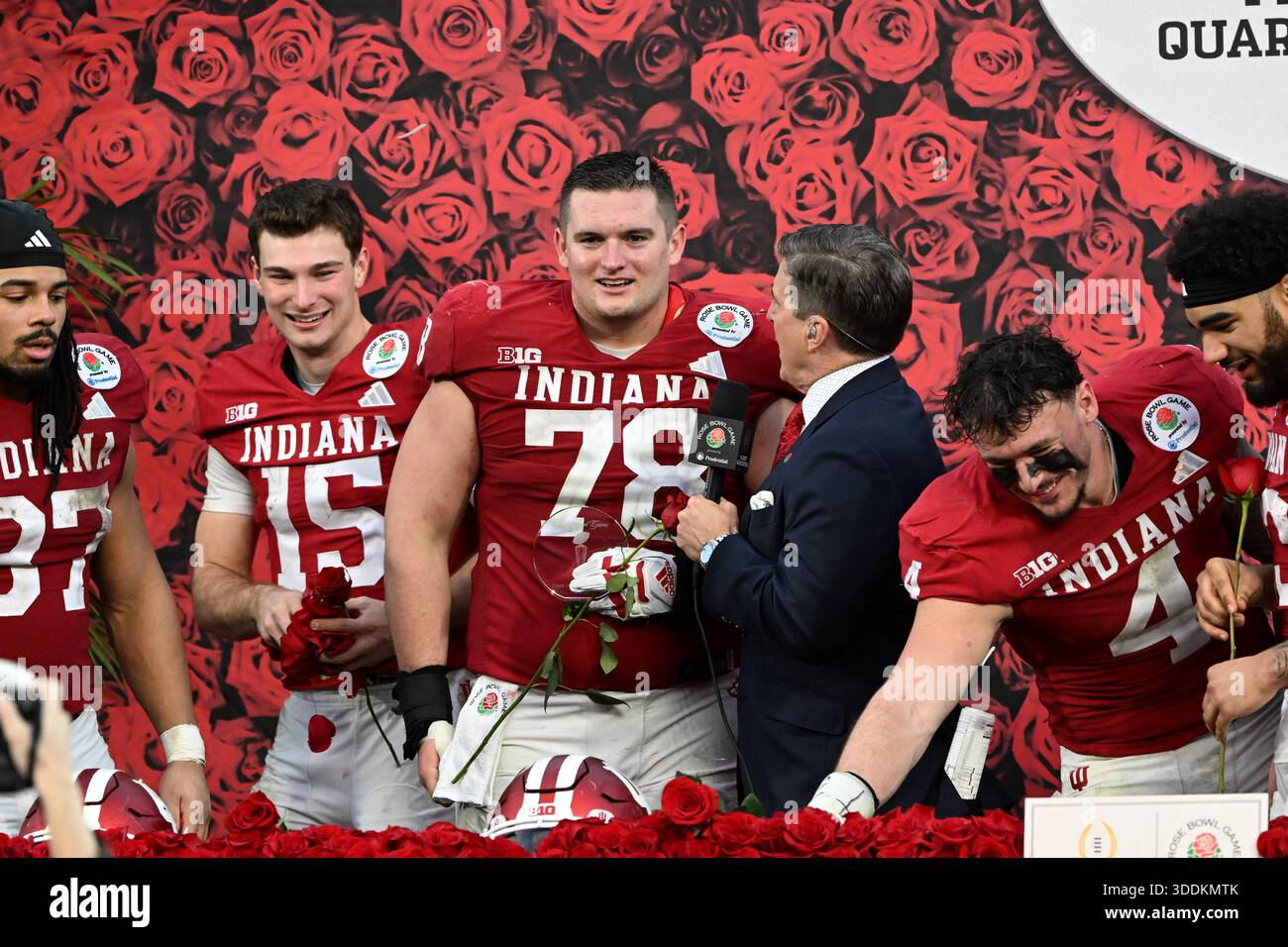 PASADENA, CA - JANUARY 01: Rose Bowl MVP OL Pat Coogan #78 of the ...