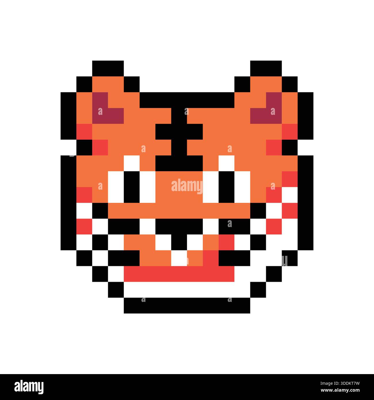 Pixel art illustration of Tiger head in vector Stock Vector Image & Art ...