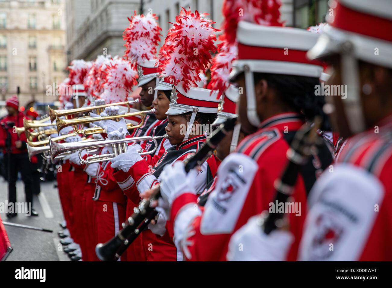 Members of a US high school marching band perform during the New Year's ...