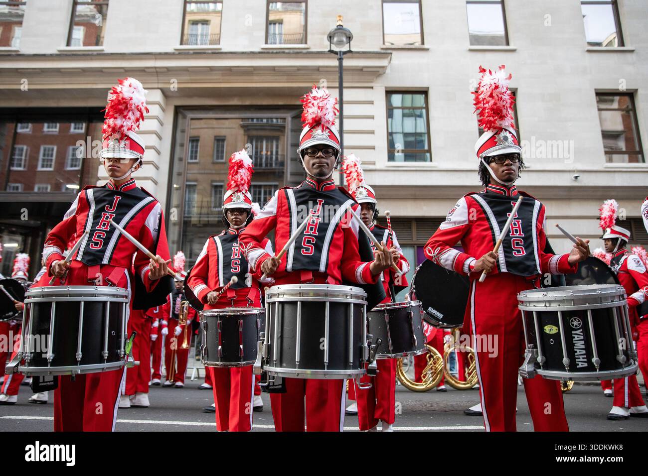 Members of a US high school marching band perform during the New Year's ...