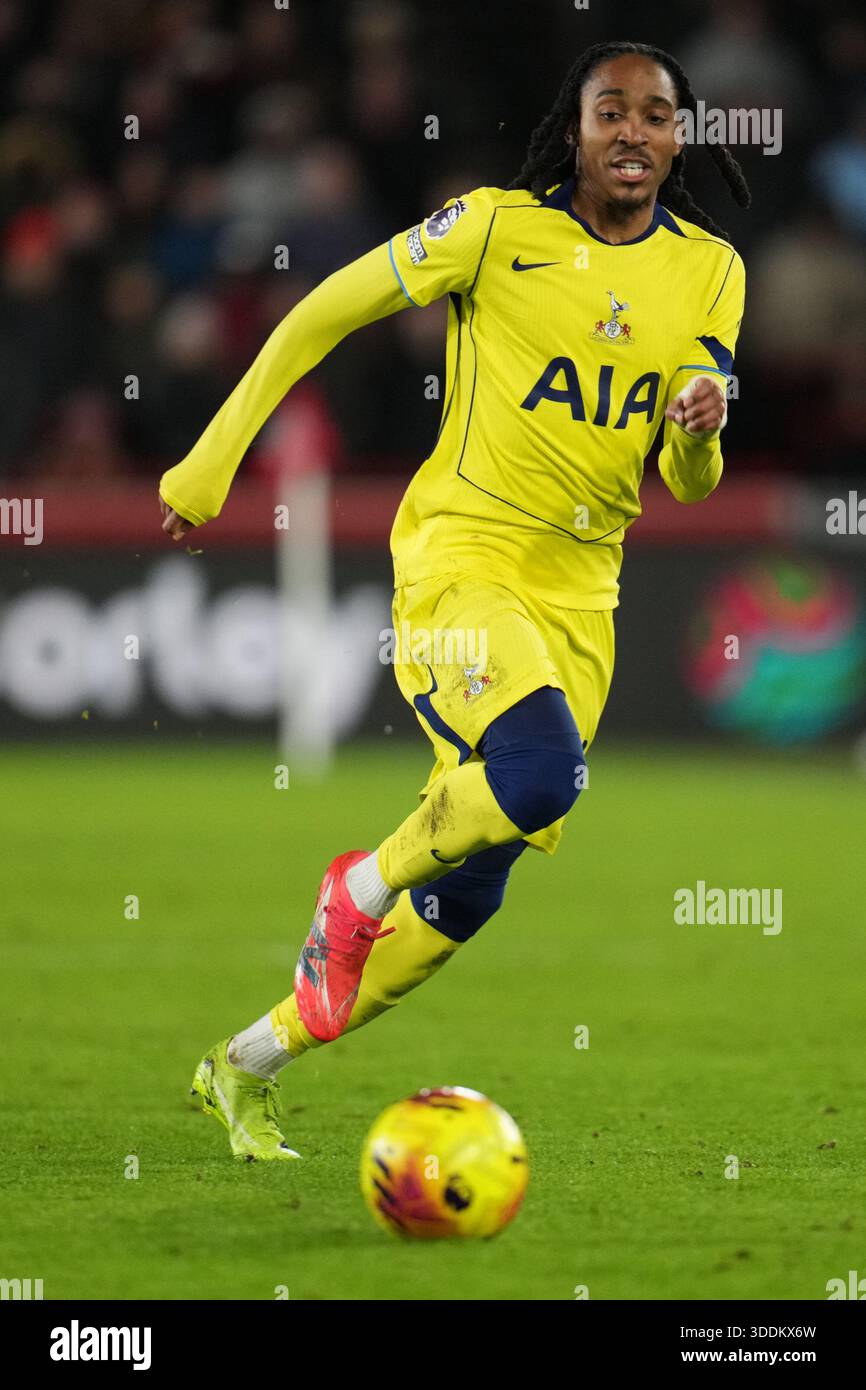 Djed Spence of Tottenham Hotspur during the Premier League match ...
