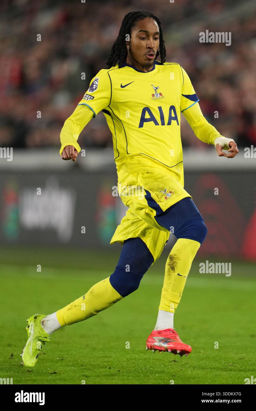 Djed Spence of Tottenham Hotspur during the Premier League match ...