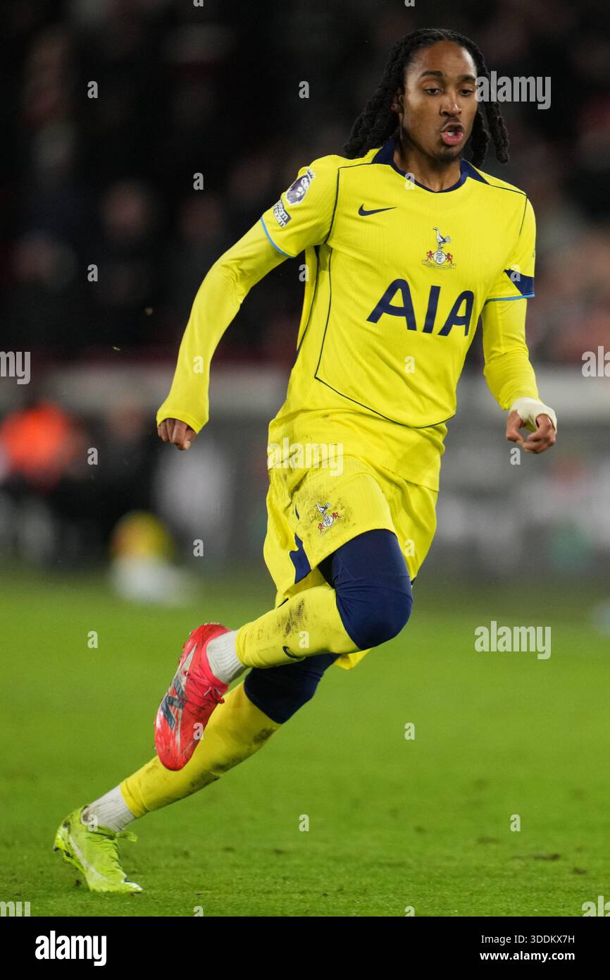 Djed Spence of Tottenham Hotspur during the Premier League match ...