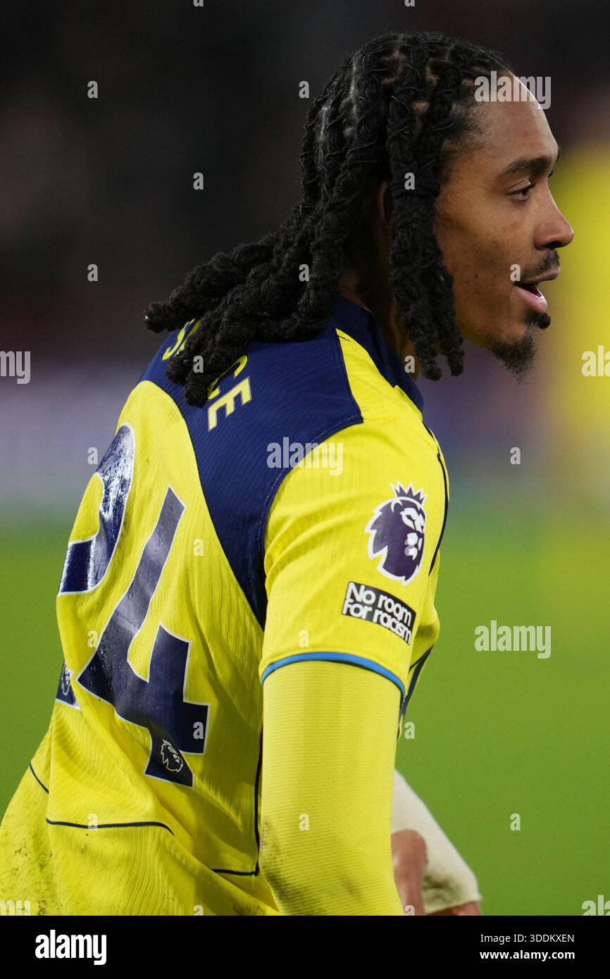 Djed Spence of Tottenham Hotspur during the Premier League match ...