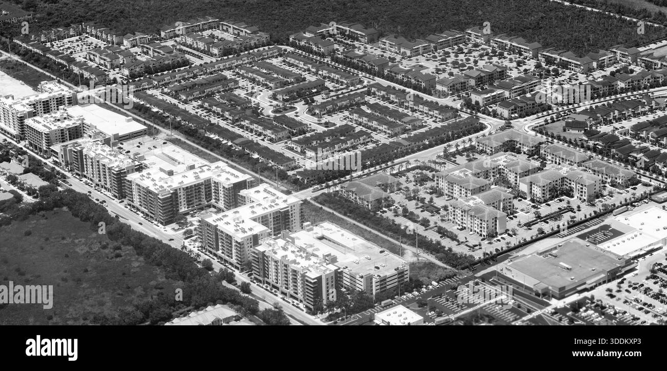 View from suburban house Black and White Stock Photos & Images - Alamy