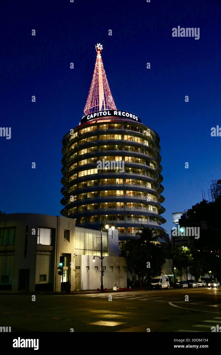 Capitol Records Building Hollywood Los Angeles Mid Century Architecture ...