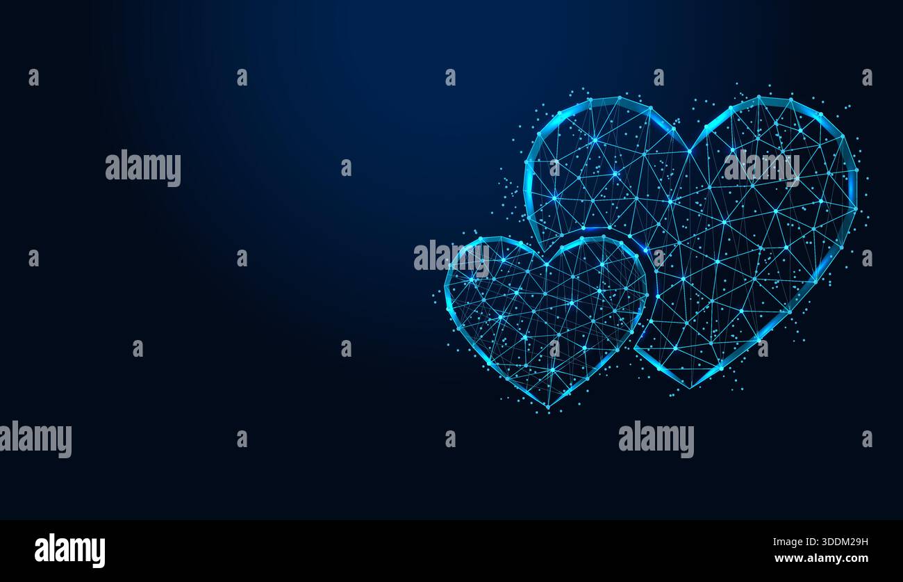 Wireframe heart low poly Stock Vector Images - Alamy