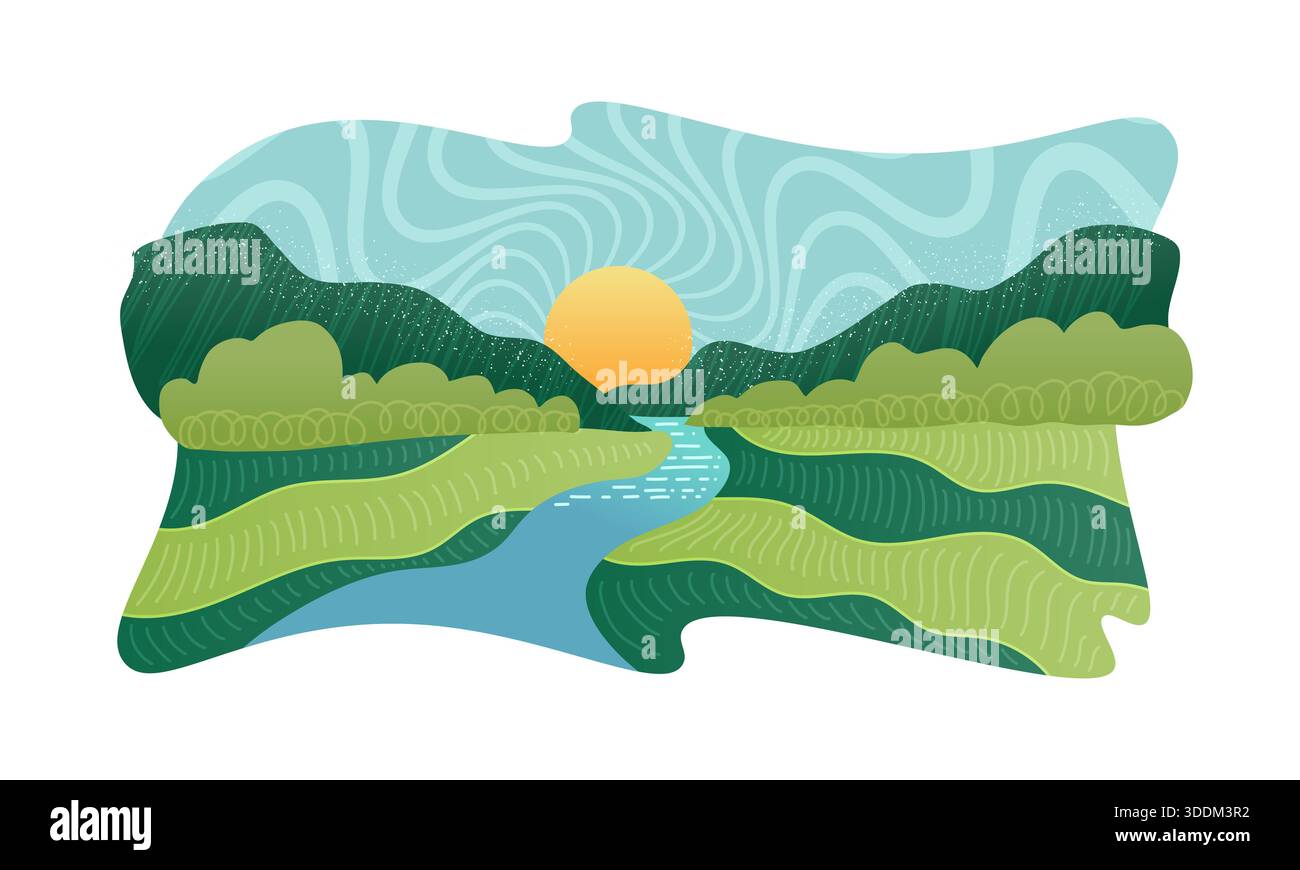 Green foliage in forest top Stock Vector Images - Alamy