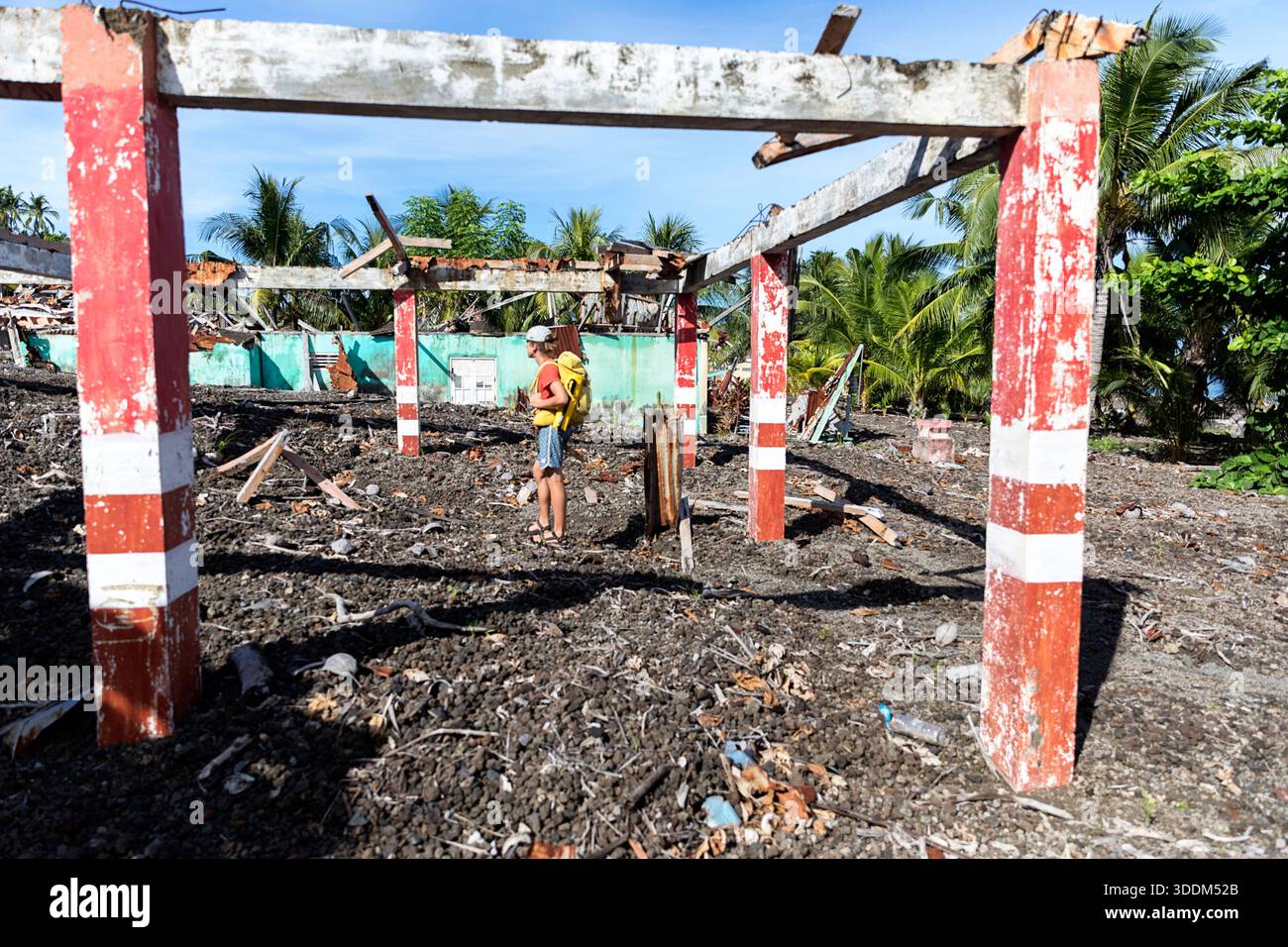 Devastation after volcano eruption on Ruang island north of Sulawesi in ...