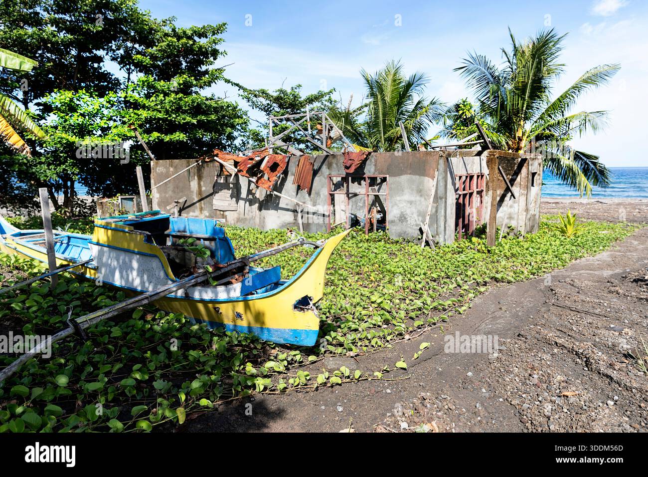 Devastation after volcano eruption on Ruang island north of Sulawesi in ...