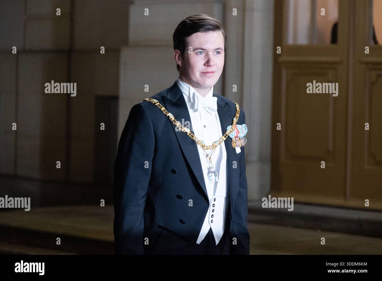 Crown Prince Christian arrives at the Royal Couple's New Year's levee ...