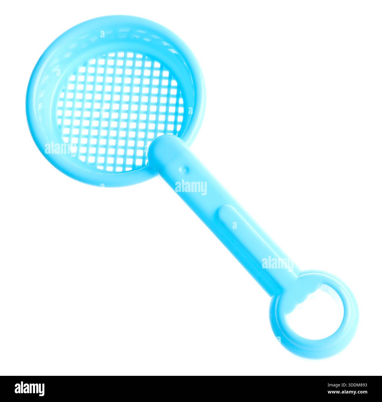 Light blue plastic sifter isolated on white. Children's beach toy Stock ...