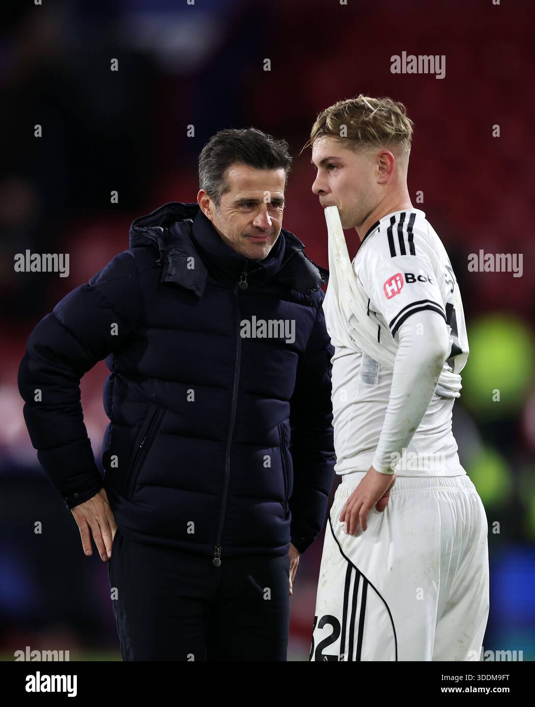 London, England, 1st January 2026. Marco Silva manager of Fulham with ...