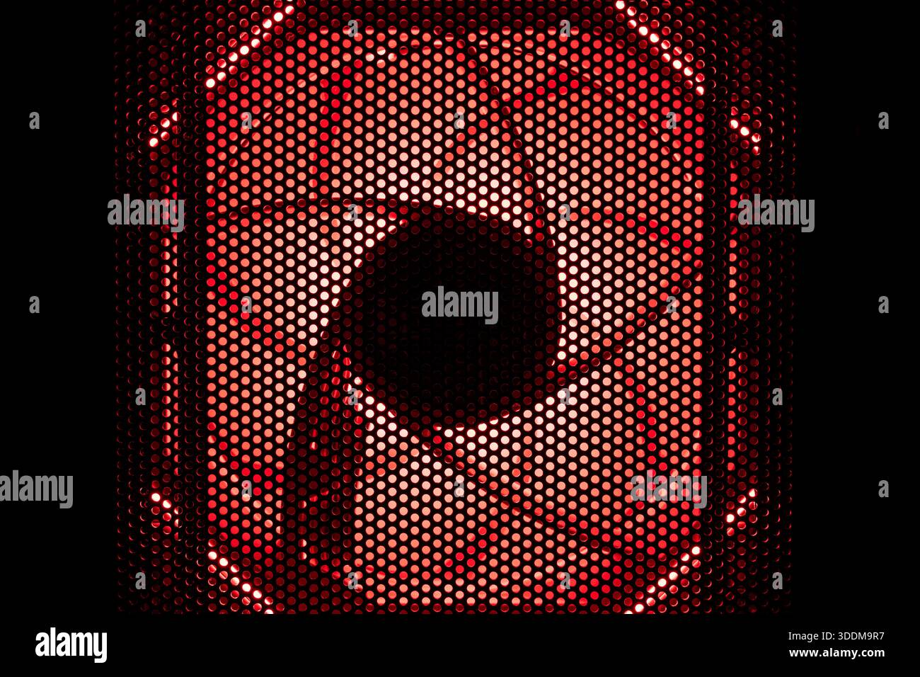 Red led–backlit pc case fan showing perforated circular vent pattern ...