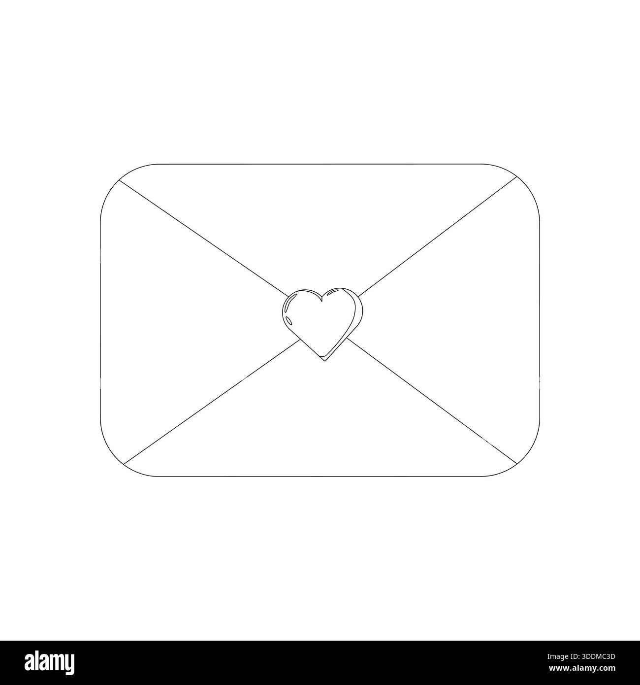 Envelope with Heart Seal Line Art Stock Vector Image & Art - Alamy