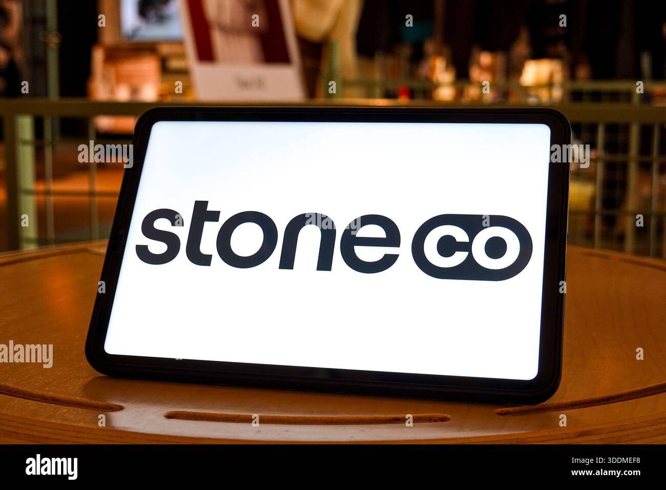 In this photo illustration, the logo of StoneCo is displayed on the ...
