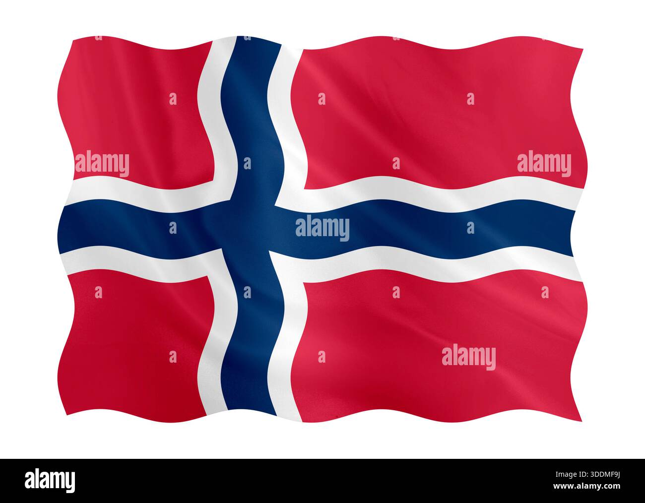 Digital composite. Flag of Norway waving with a fabric overlay ...