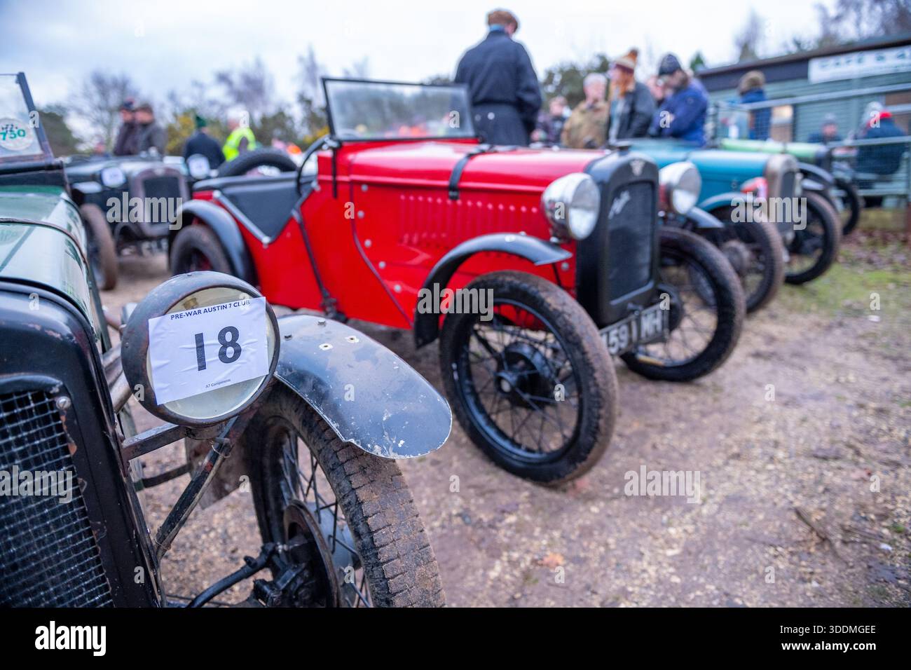 The Pre War Austin 7 car club members taking part in the Dave Wilcox ...