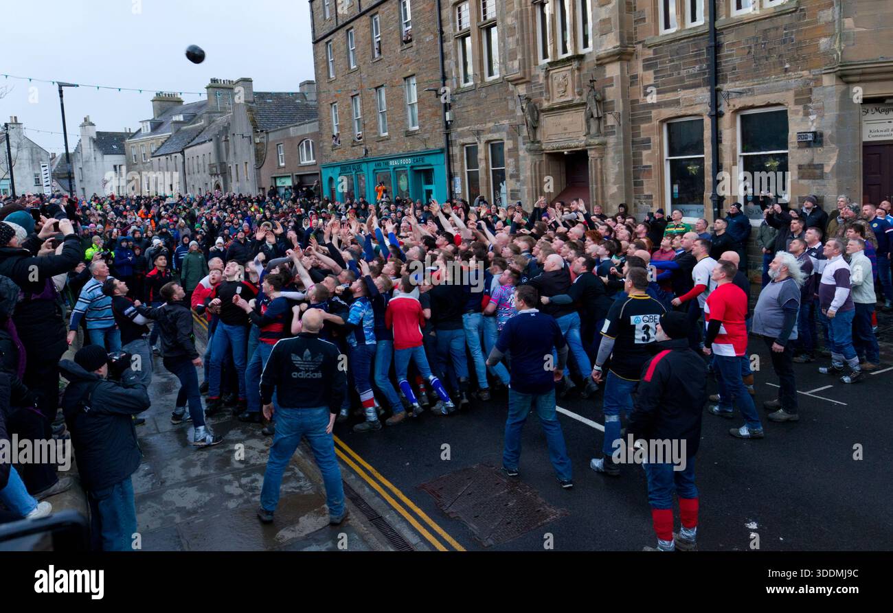 New Year 2026 Ba game, Kirkwall, Orkney Stock Photo - Alamy