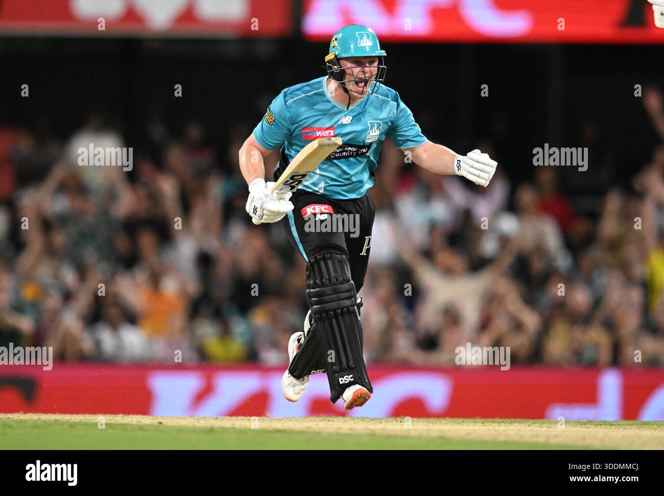 Max Bryant of the Heat celebrates hitting the winning runs during the ...