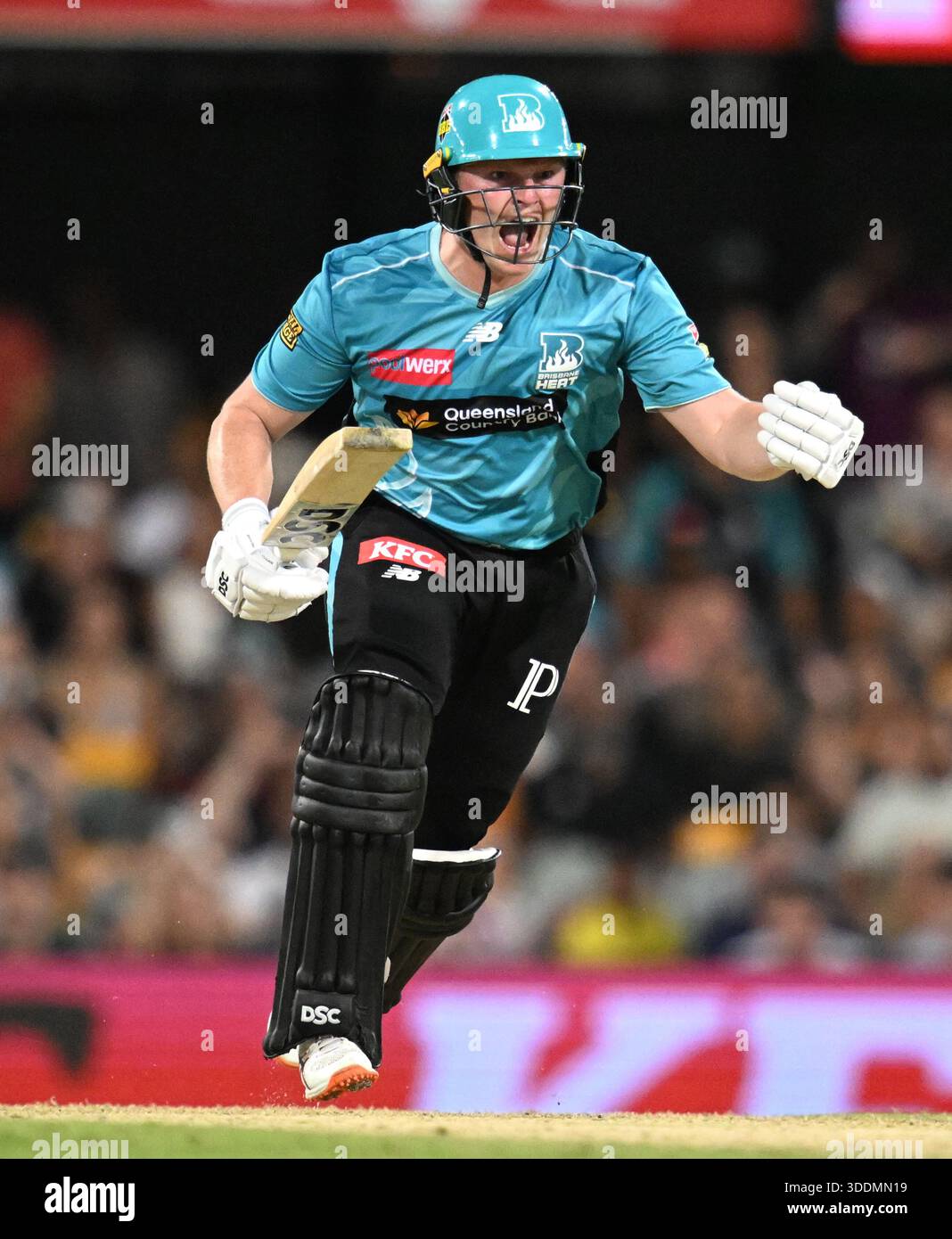 Max Bryant of the Heat celebrates hitting the winning runs during the ...