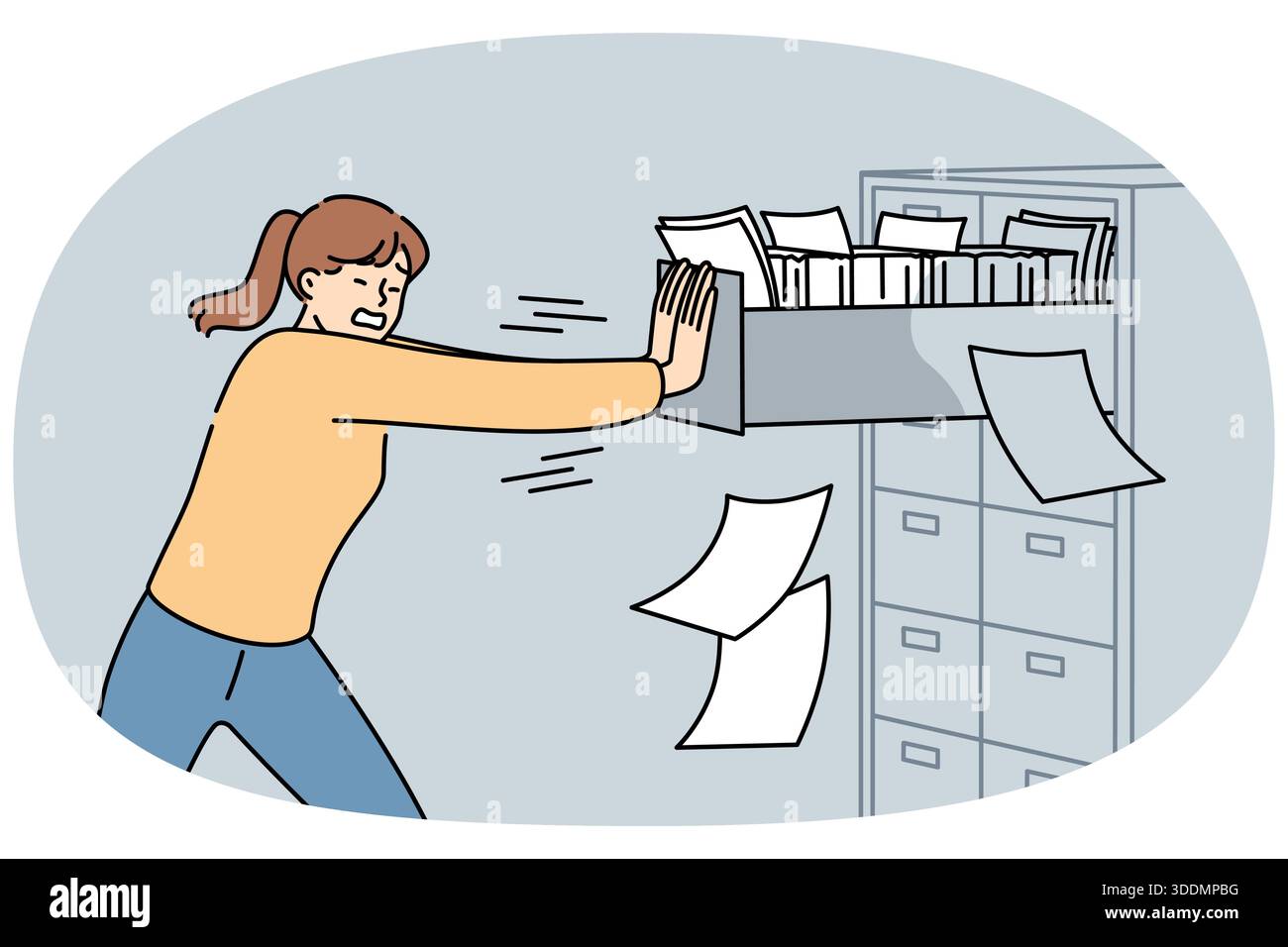 Filing cabinet overflowing Stock Vector Images - Alamy