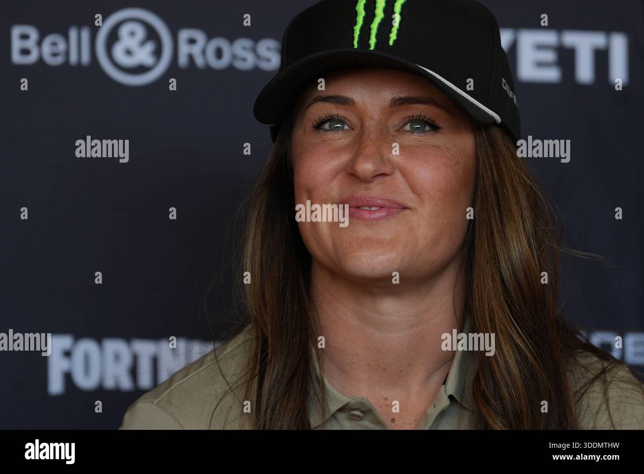 U.S driver Sara Price attends a press conference ahead of the Dakar ...