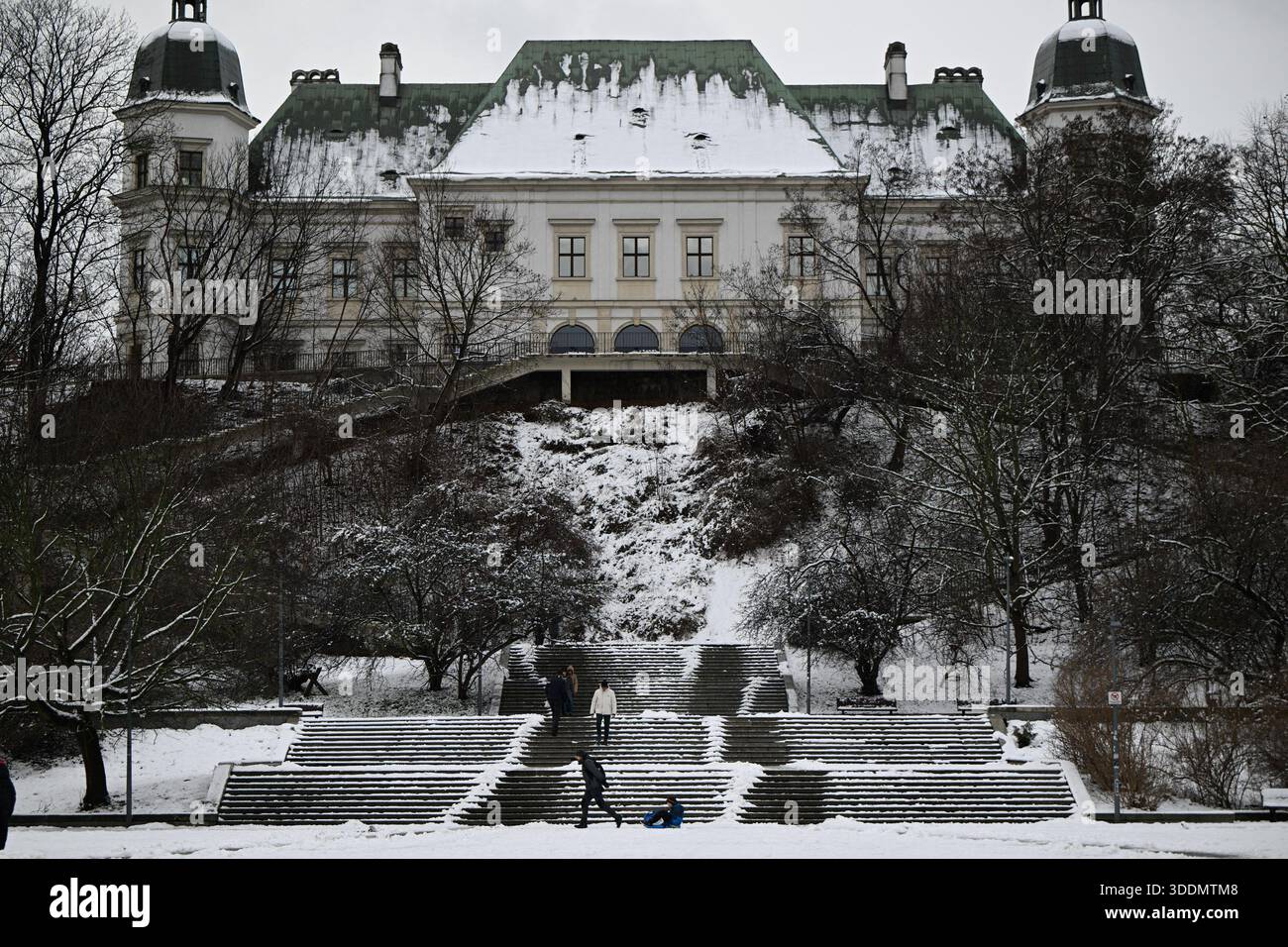 Scenes of the city covered in snow are seen in this file photo taken in ...