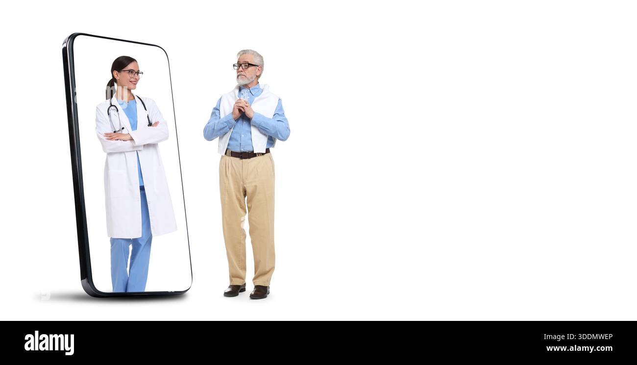 Senior video of doctor Cut Out Stock Images & Pictures - Alamy