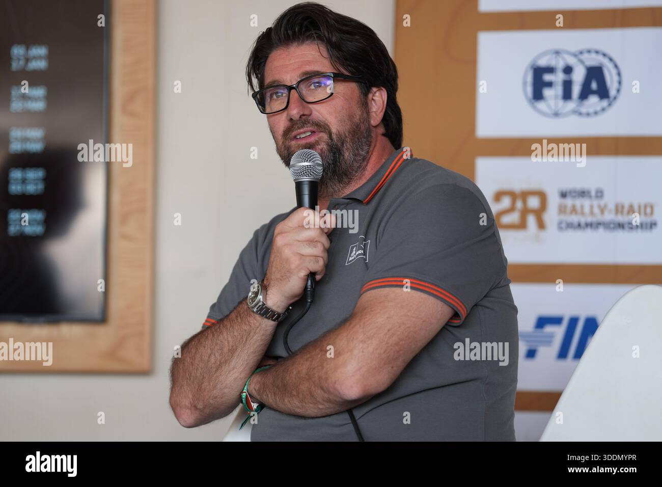 Race director David Castera attends a press conference ahead of the ...