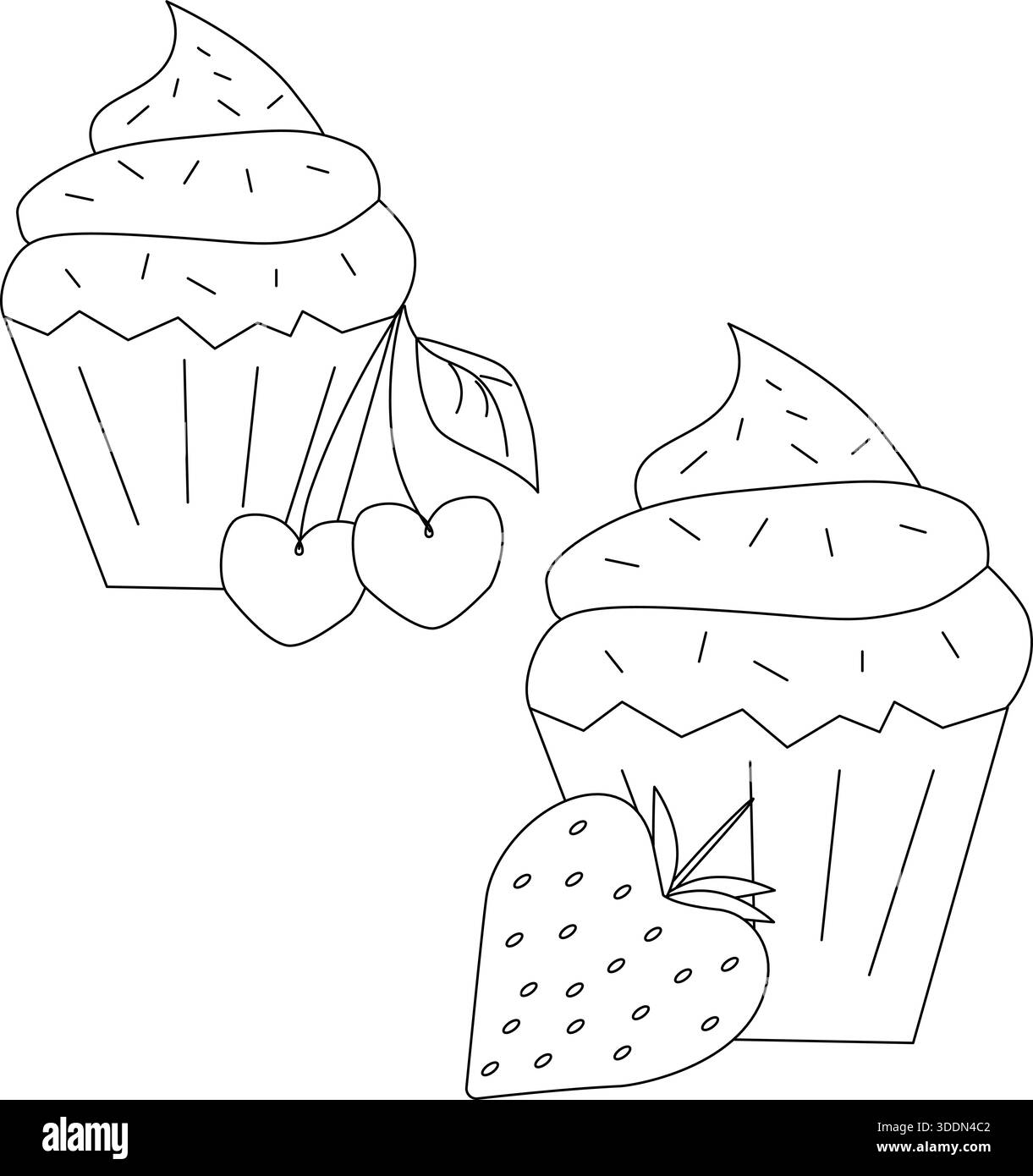 Line art set bakery Black and White Stock Photos & Images - Alamy