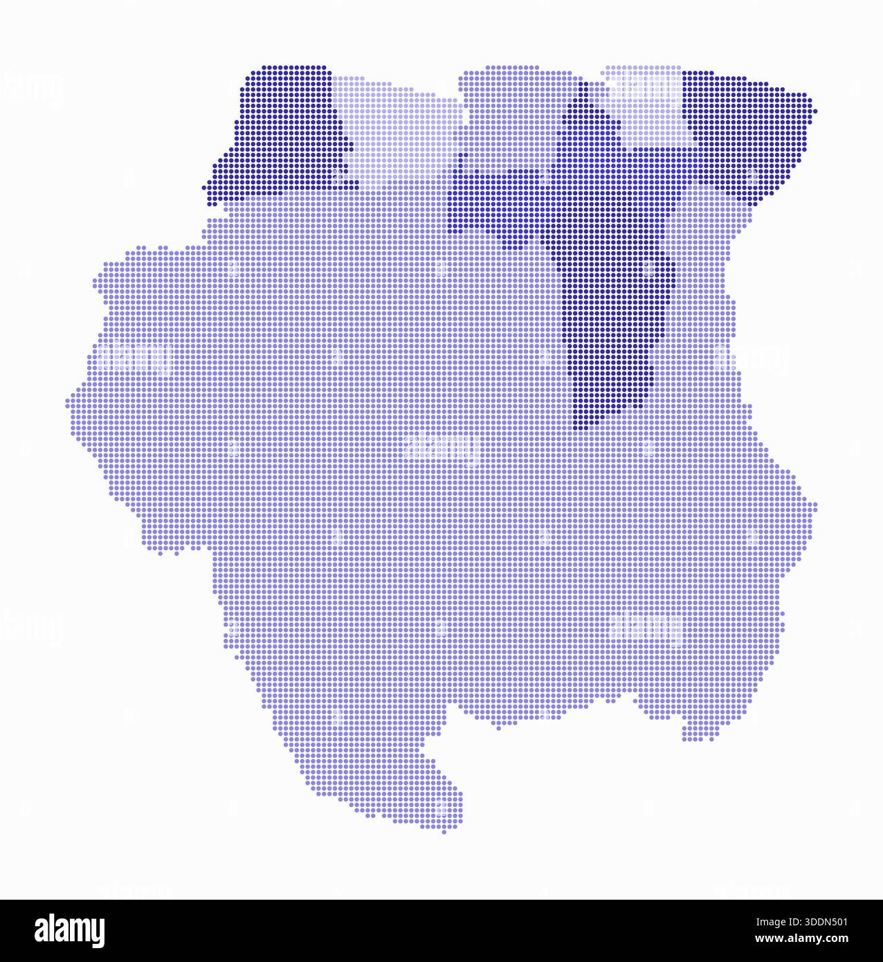 Suriname dotted map. Digital style map of the country on white ...