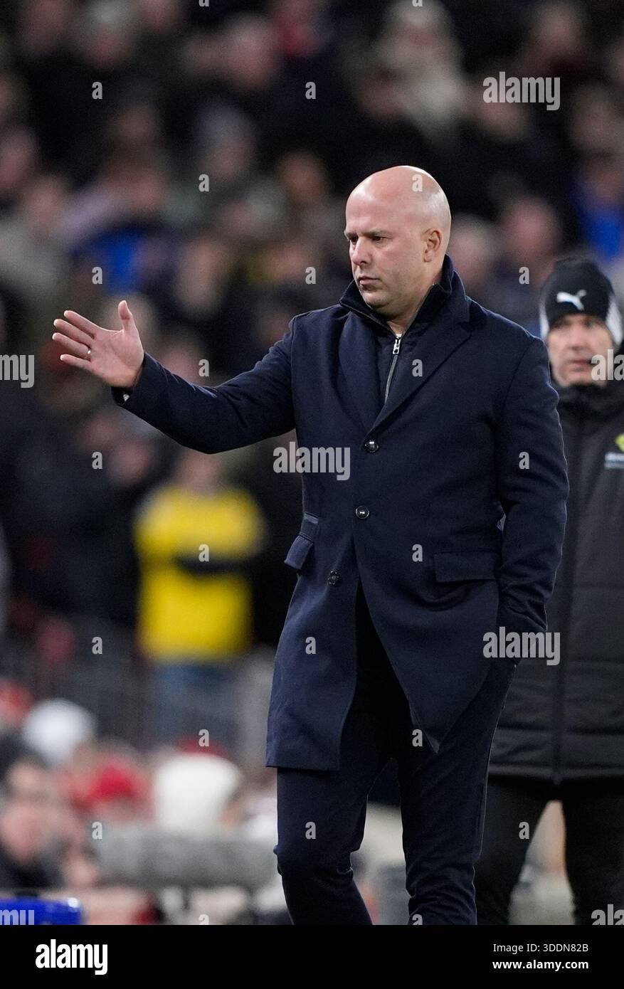 Liverpool manager Arne Slot during the Premier League match at Anfield ...
