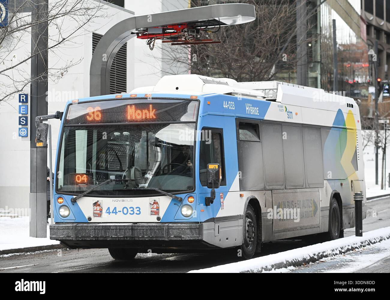 Un autobus de la Société de transport de Montréal, photographié le 4 ...