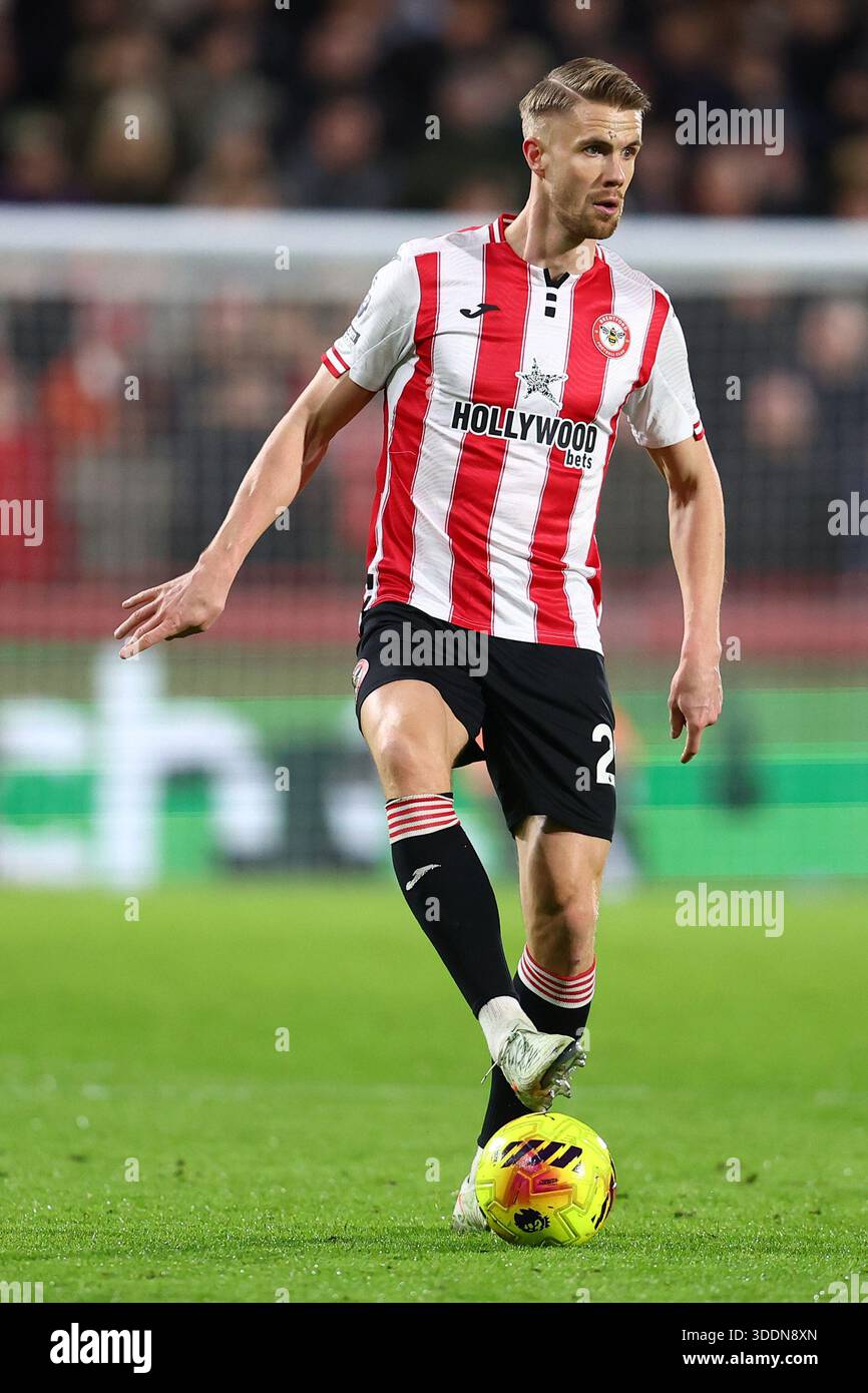 London, England, 1st January 2026. Kristoffer Ajer of Brentford during ...