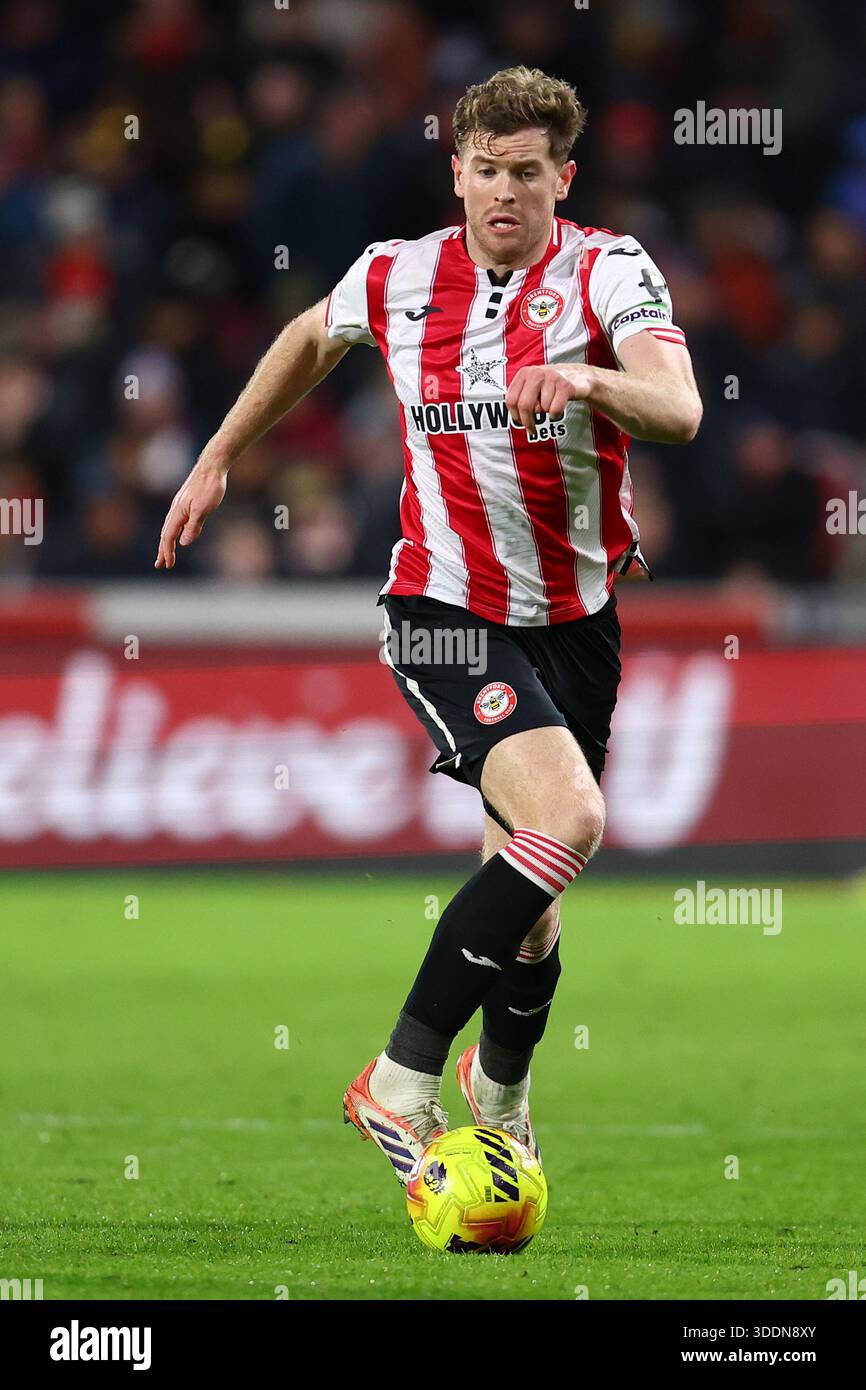 London, England, 1st January 2026. Nathan Collins of Brentford during ...