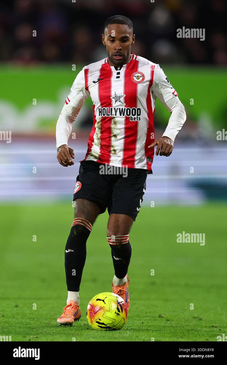 London, England, 1st January 2026. Rico Henry of Brentford during the ...
