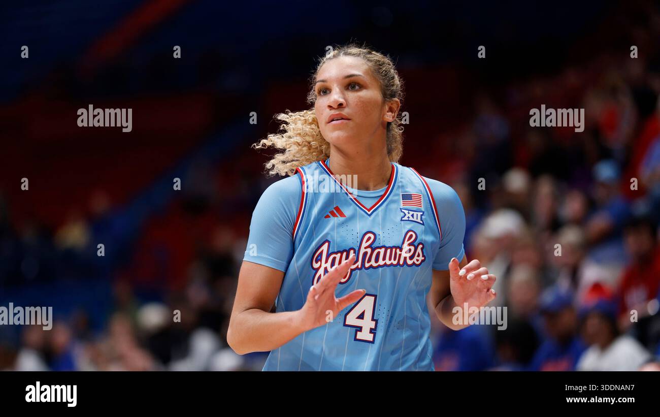 Kansas guard Keeley Parks (4) during an NCAA college basketball game on ...