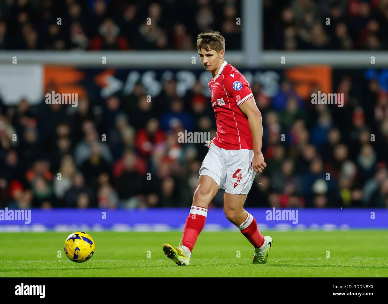 Wrexham's Max Cleworth passes the ball during the Sky Bet Championship ...